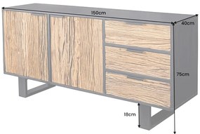 Designová komoda Shark 150 cm mango/teak