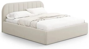 Béžová čalouněná dvoulůžková postel s úložným prostorem s roštem 180x200 cm Juno – Windsor &amp; Co Sofas