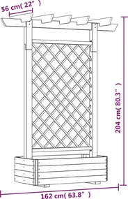 vidaXL Zahradní pergola s truhlíkem 162 x 56 x 204 cm dřevo [41702]