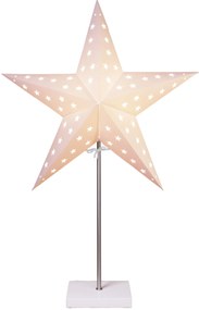 STAR TRADING Svítící hvězda na stojánku Leo White Base, bílá barva, kov, papír
