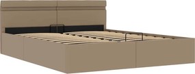 Rám postele LED úložný prostor cappuccino umělá kůže 160x200 cm 285562