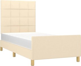 Rám postele bez matrací krémově 90x190 cm textil 3125022