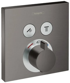 Hansgrohe ShowerSelect - Termostat pod omítku pro 2 spotřebiče, kartáčovaný černý chrom 15763340