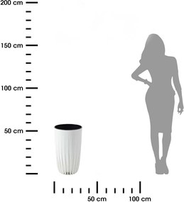 PLASTOVÝ KVĚTINÁČ STRIPPED ECO 51X30 CM BÍLÁ