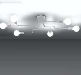 Stropní svítidlo Vector 6, bílé tělo svítidla