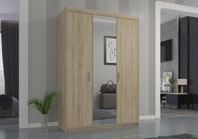 Šatní skříň ELENA 3D Zrcadlo Dub sonoma