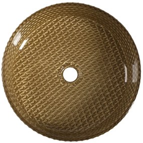 Sapho Sapho, MARAGUA gravírované skleněné umyvadlo na desku Ø 39,5 cm, zlatá, TY214Z