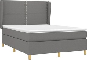 Box spring postel s matrací tmavě šedá 140x200 cm textil 3128446