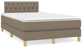 Box spring postel s matrací a LED taupe 120x190 cm textil