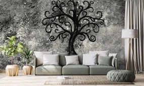 Samolepící tapeta černobílý strom života - 150x270