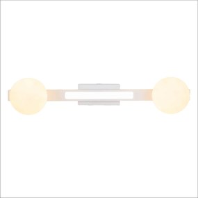 Nástěnné svítidlo Magnet1, 2x bílé skleněné stínítko + 1x LED 13W, w