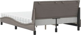 Postel s matrací Hanko taupe 140 x 200 cm textil 3310535