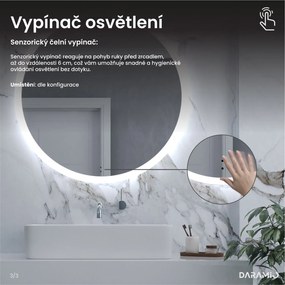 Kulaté zrcadlo do koupelny s LED osvětlením E1