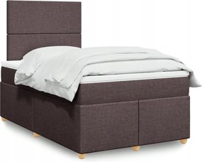 Box Spring Postel S Matrací Textil Tmavě Hnědá Hladký design 120 x 190 cm