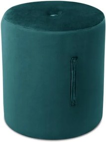 Petrolejově modrý puf Mazzini Sofas Fiore, ⌀ 40 cm