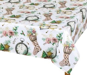 Bellatex Ubrus  VÁNOCE 70x70 cm Vánoce čas Bílá,Zelená