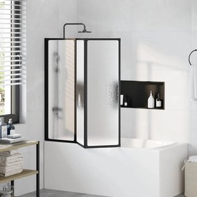 Sprchová a vanová zástěna 117 x 120 cm 3 panely skládací 140784