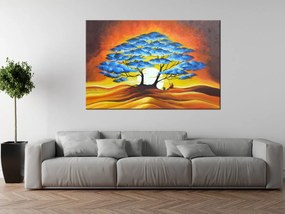 Gario Ručně malovaný obraz Odpočinek pod modrým stromem Rozměry: 120 x 80 cm