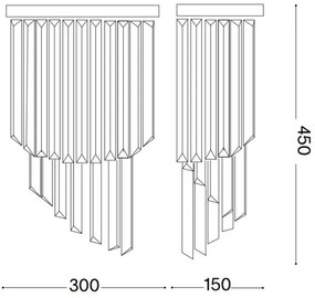 Ideal Lux - Křišťálové nástěnné svítidlo CARLTON 3xE14/40W/230V lesklý chrom