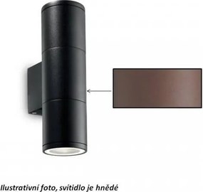 ILUX 163635 Venkovní nástěnné svítidlo Ideal Lux Gun AP2 small coffee 163635 hnědé 21cm IP44 - IDEALLUX