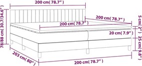 Box spring postel s matrací černá 200x200 cm samet 3141445