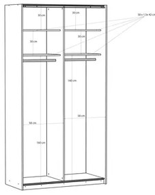 Skříň s posuvnými dveřmi FITIO mat 120 cm
