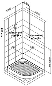BPS-koupelny Hydromasážní box HYD-Michele 120 SA P, 120x85 pravý se saunou
