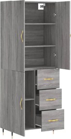Skříň highboard šedá sonoma 69,5 x 34 x 180 cm kompozitní dřevo 3195889