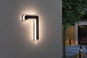 P 79848 Venkovní solární domovní číslo 7 IP44 3.000K 0,2W nabíjecí baterie výměnná - PAULMANN