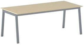 Kancelářský pracovní stůl PRIMO BASIC, šedostříbrná podnož 2000 x 900 mm, dub přírodní