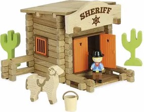 Jeujura Dřevěná stavebnice 80 dílů Sheriffská stanice / od 5 let
