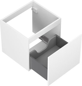 Mexen Rivel, koupelnová skříňka 50 cm, 1 zásuvka, drážkovaná, bílá matná, 91A20-05047-1-BF01