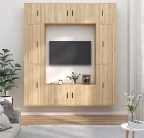 vidaXL 8dílný set TV skříněk kompozitní dřevo [3188641] Barva: Betonová šedá