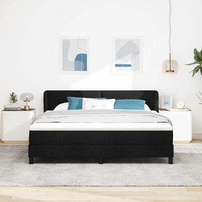 Postel s boxspringem s čelo Černá 180 x 200 cm textil 3340040