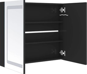 LED koupelnová skříňka se zrcadlem zářivě černá 80 x 12 x 68 cm 326512