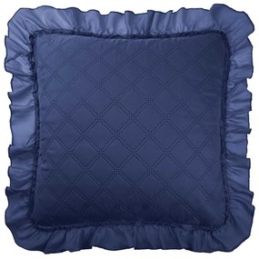 Spod Igły i Nitki Povlak na polštář s volánem 45x45 Ruffy navy blue s volánem kosočtverec glamour dekorativní na přehoz na postel