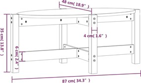 vidaXL Konferenční stolek 87 x 48 x 35 cm masivní borové dřevo [822322] Barva: Bílá