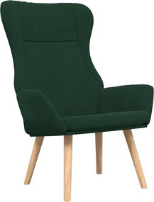 Relaxační křeslo s podnožkou tmavě zelené textil 3097887