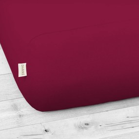 Jersey prostěradlo tmavě červené na výšku matrace do 20 cm Velikost: 120 x 200
