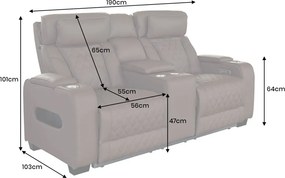 Designové dvojkřeslo Movie hnědé elektrické