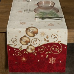 VÁNOČNÍ GOBELÍNOVÝ BĚHOUN NA STŮL MERRY1 40X100 CM VZOROVANÁ