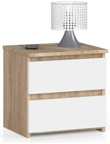 Noční stolek CL2 2SZ CLP dub sonoma / bílý