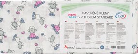 Bavlněné pleny s potiskem NEW BABY 60x80 cm STANDARD 10 ks