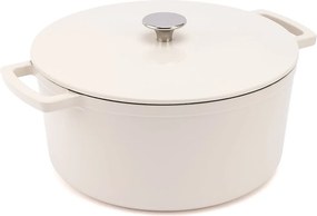 Elmich Smaltovaný litinový hrnec Ember 24 cm - krémově bílá