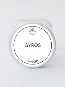 Samolepka na kořenky GYROS bílá 5 cm základní písmo