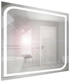 BPS-koupelny Zrcadlo závěsné s pískovaným motivem a LED osvětlením Nikoletta LED 6 Typ: dotykový vypínač, Rozměry (cm): 80x65 - (Nikoletta LED 6/80 TS)