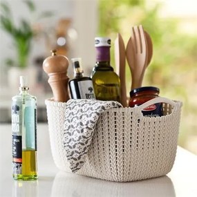 Úložný box curver knit košík 19l krémový