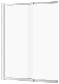 Cersanit Larga - Vanová zástěna, dvoudílná, 116x140 cm, chrom/čiré sklo S932-141