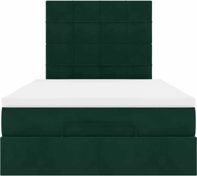 Osmanský rám postele s matracemi tmavě zelená 120x200cm samet 3313466