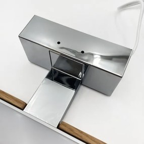 Brilagi-LED Koup osvět zrcad 3v1 WOODY MIRROR LED/12W/230V 60 cm IP44 chrom/dub